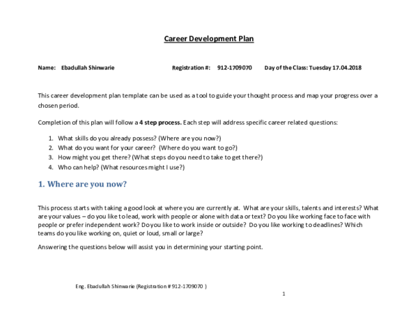 (DOC) Career Development Plan