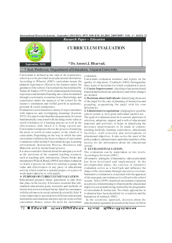 PDF CURRICULUM EVALUATION pdf-curriculum-evaluation