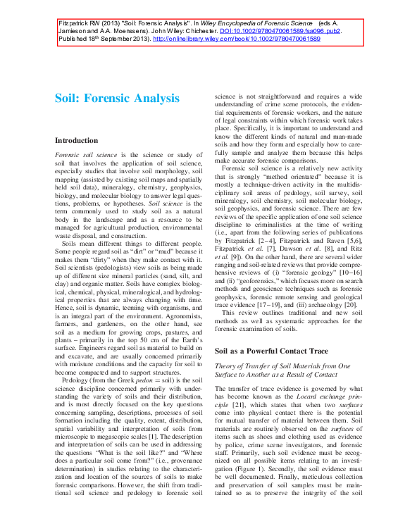 (PDF) Soil: Forensic Analysis