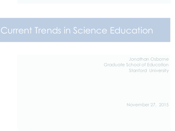 (PDF) Current Trends in Science Education