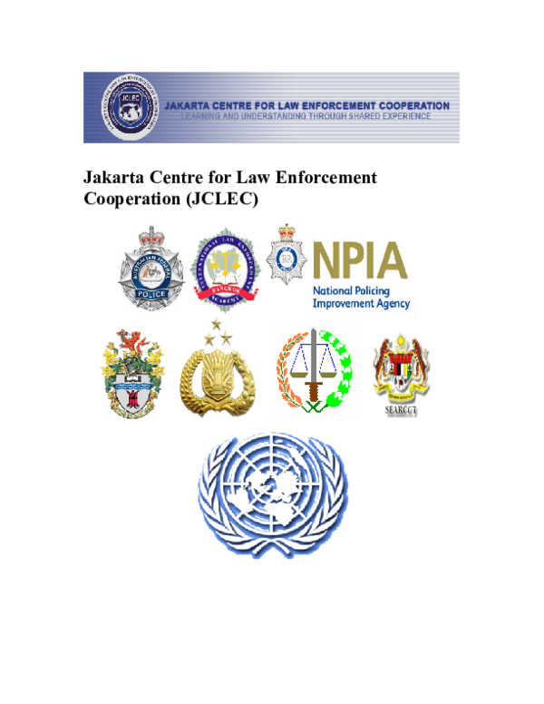 (PDF) Jakarta Centre for Law Enforcement Cooperation (JCLEC)