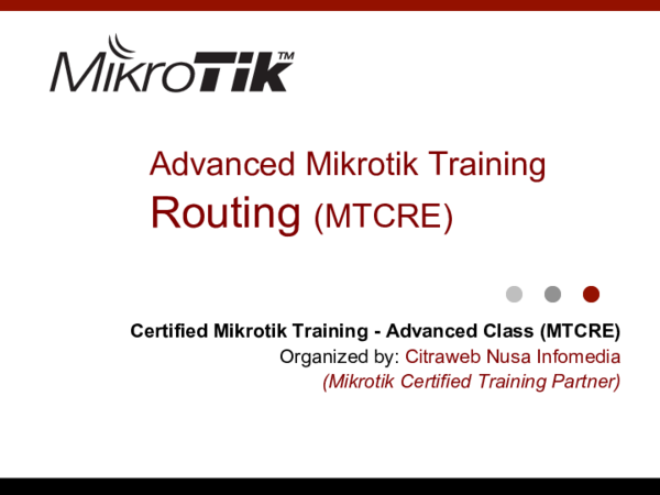 (PDF) Advanced Mikrotik Training Routing (MTCRE