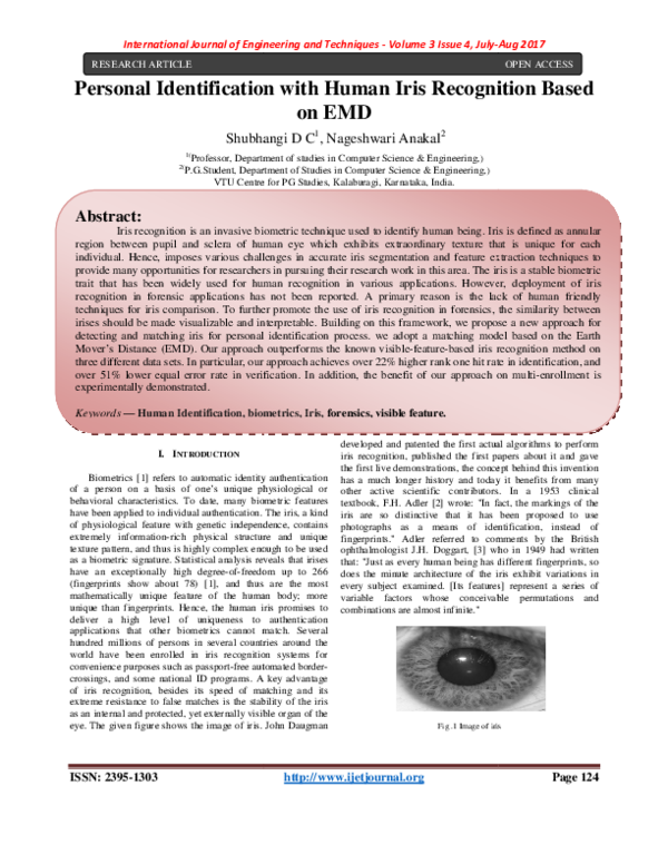 (PDF) Personal Identification with Professor, Department of 2