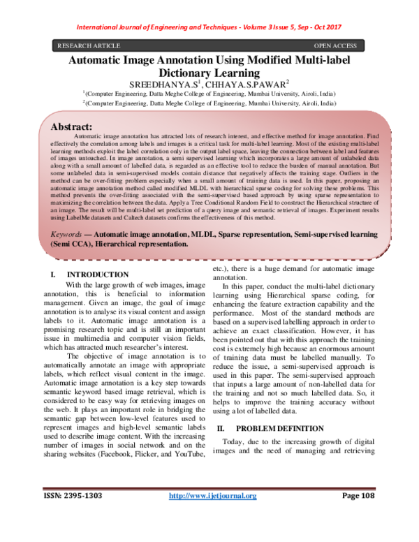 (PDF) Automatic Image Annotation Using Modified Multi-label Dictionary Learning