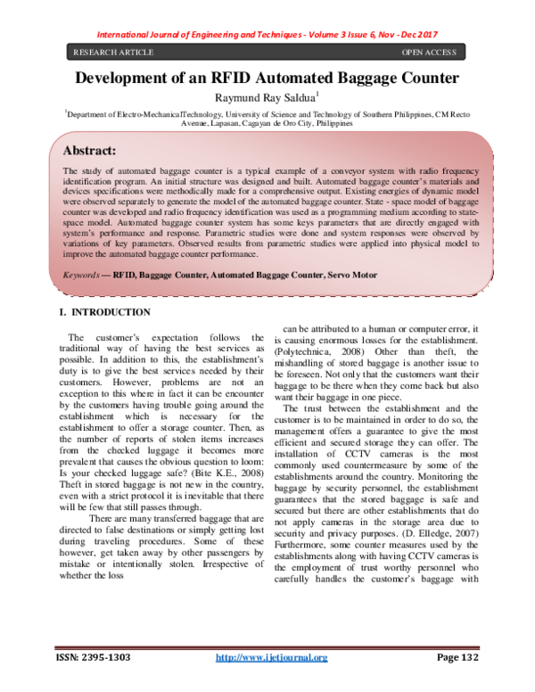 (PDF) Development of an RFID Automated Baggage Counter
