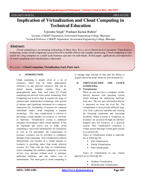 (PDF) Implication of Virtualization and Cloud Computing in Technical ...