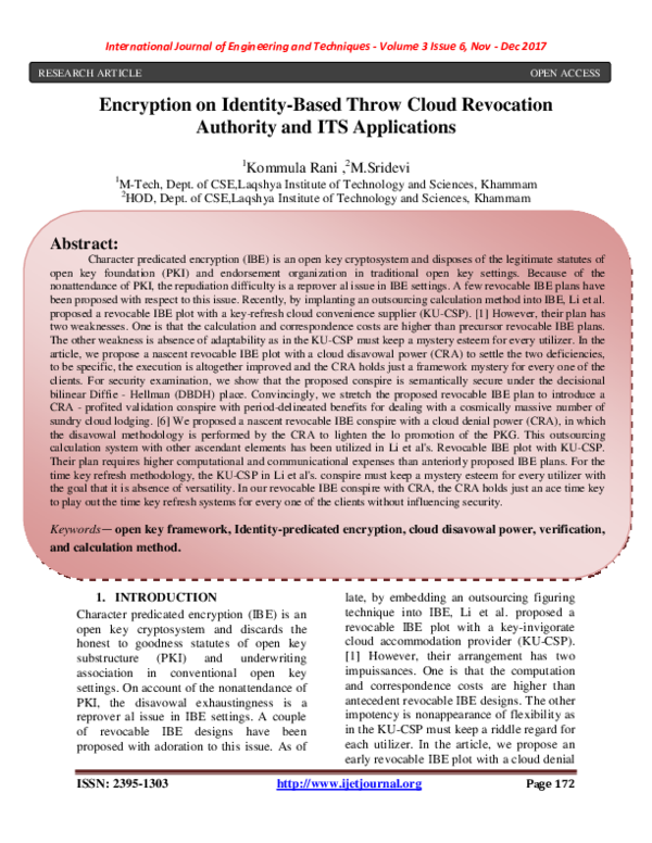 Pdf Encryption On Identity Based Throw Cloud Revocation Authority And Its Applications