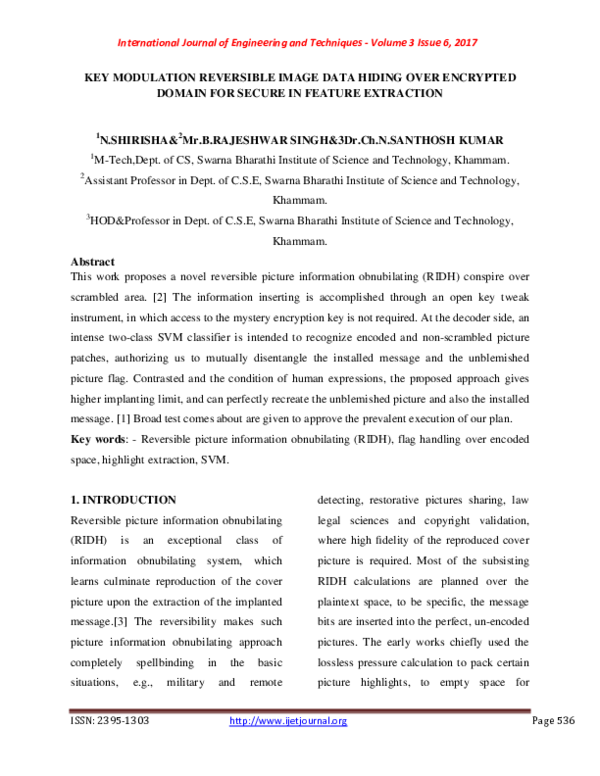 Pdf Key Modulation Reversible Image Data Hiding Over Encrypted Domain