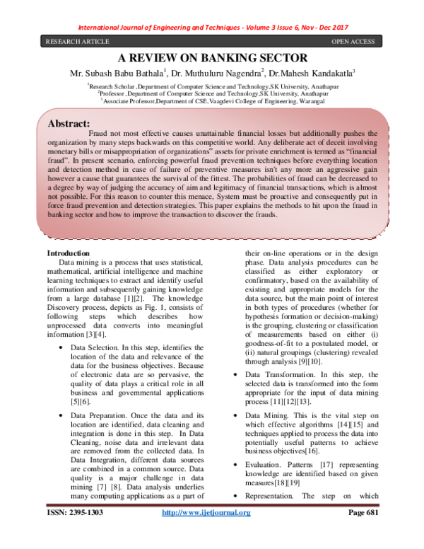 (PDF) A REVIEW ON BANKING SECTOR