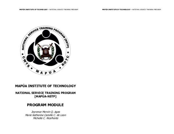 (PDF) Mapua general nstp module