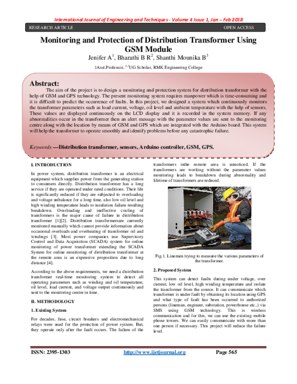 (PDF) Monitoring and Protection of Distribution Transformer Using GSM ...