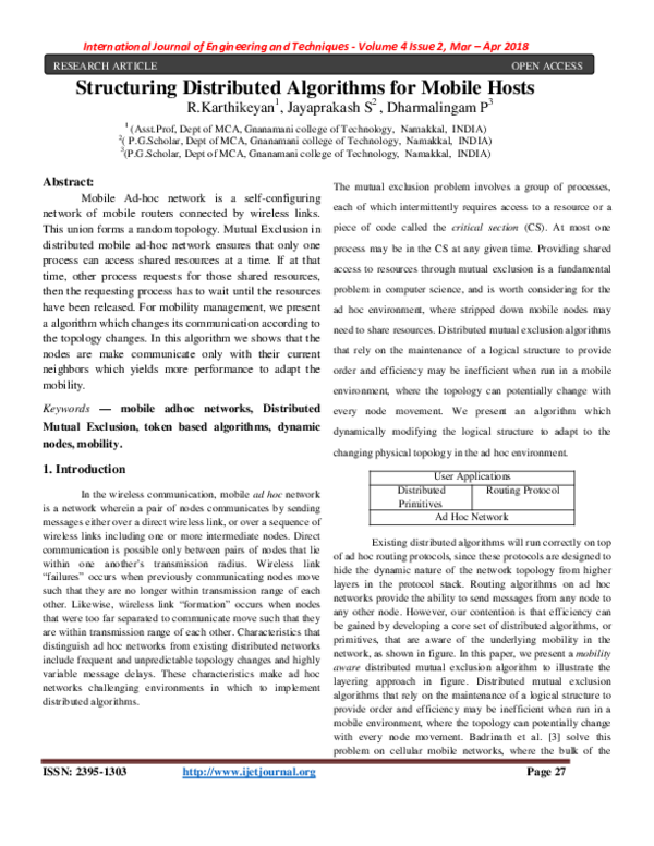 Pdf Structuring Distributed Algorithms For Mobile Hosts