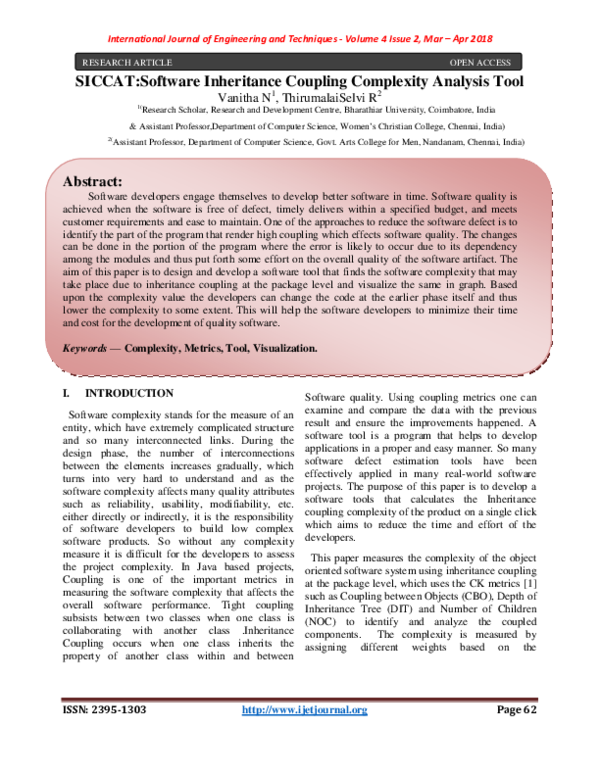 Pdf Siccat Software Inheritance Coupling Complexity Analysis Tool