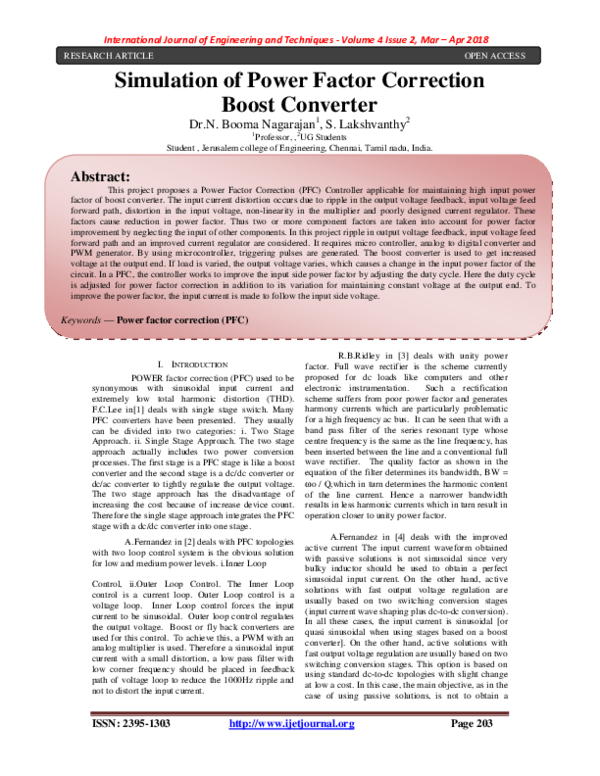 (PDF) Simulation of Power Factor Correction Boost Converter
