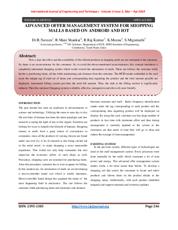 (PDF) ADVANCED OFFER MANAGEMENT SYSTEM FOR SHOPPING MALLS BASED ON ...