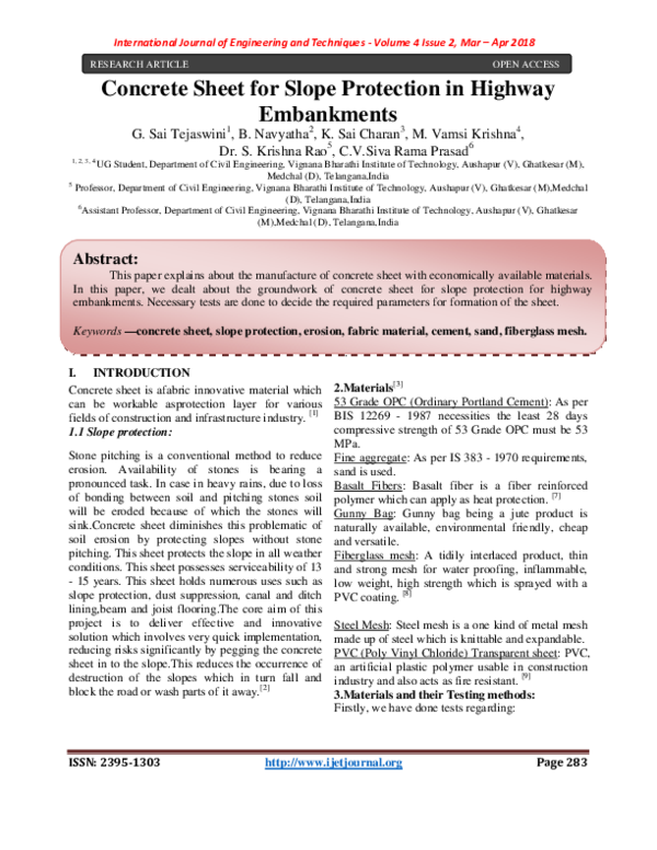 (PDF) Concrete Sheet for Slope Protection in Highway Embankments