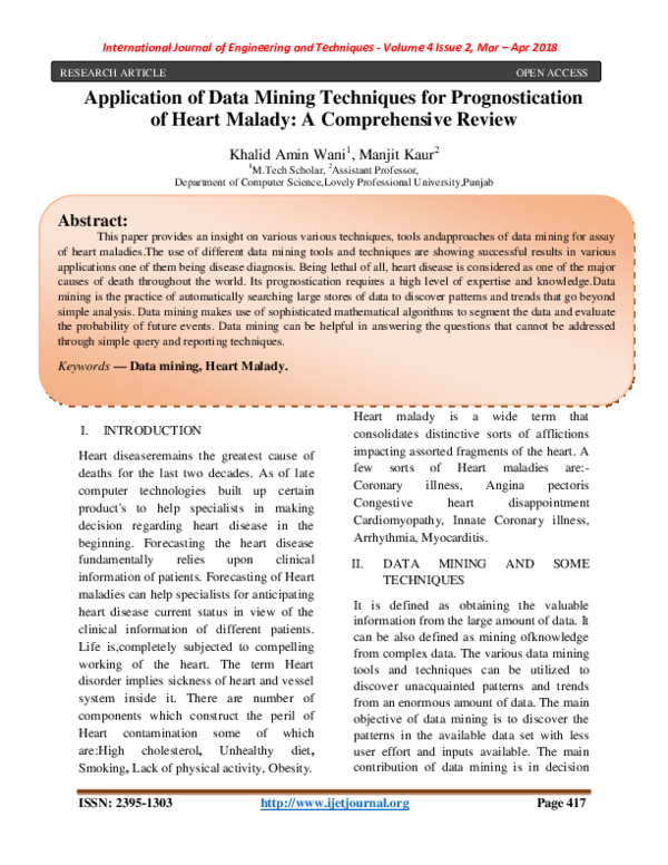 (PDF) Application of Data Mining Techniques for Prognostication of ...