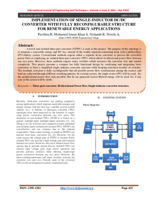 Pdf Implementation Of Single Inductor Dcdc Converter With Fully Reconfigurable Structure For