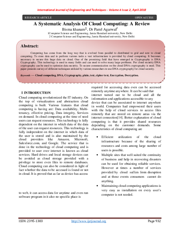 Pdf Systematic Review Of Cloud Computing