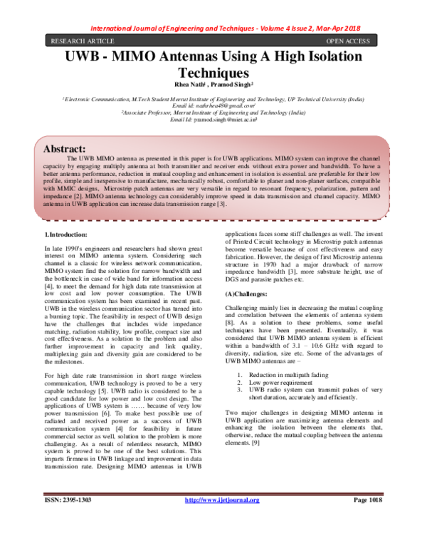 (PDF) High-Isolation UWB MIMO Antenna Design