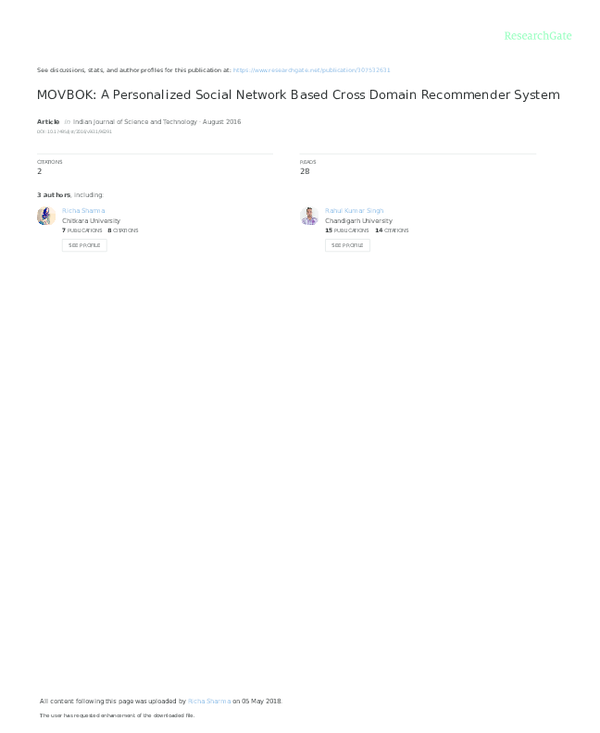 (PDF) MOVBOK: A Personalized Social Network Based Cross Domain Recommender System