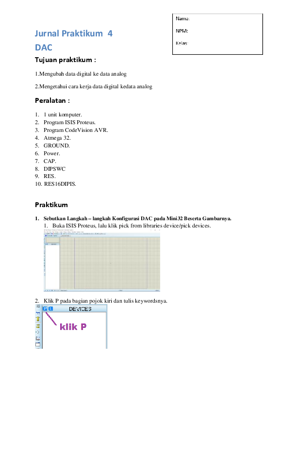 (DOC) Jurnal Praktikum 4 DAC Tujuan praktikum