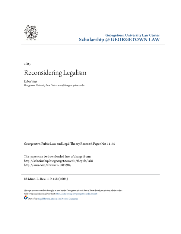 (PDF) Reconsidering Legalism