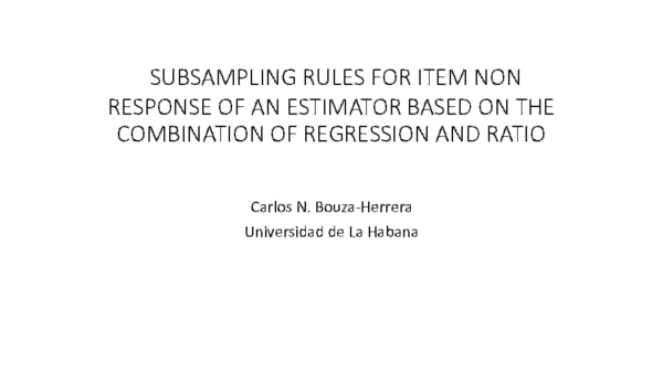 Pdf Subsampling Rules For Item Non Response Of An Estimator Based On