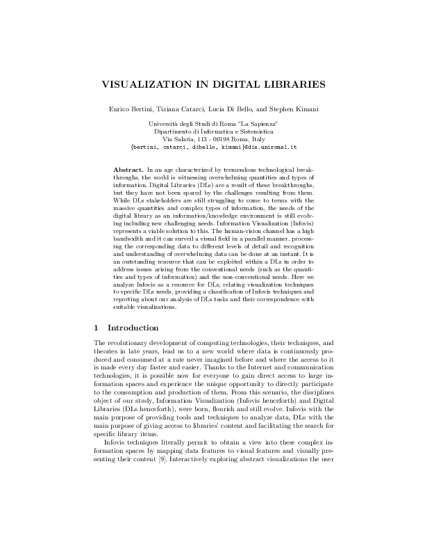 (PDF) Visualization in Digital Libraries