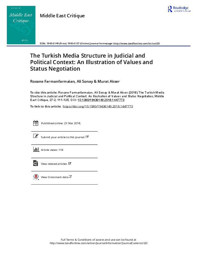 (PDF) The Turkish Media Structure in Judicial and Political Context: An ...