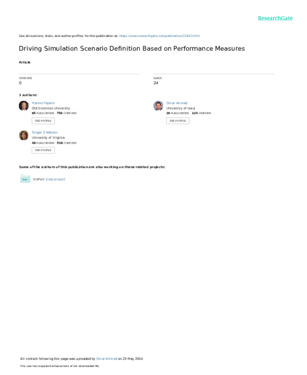 (PDF) Quantitative Driving Simulation Scenario Definition