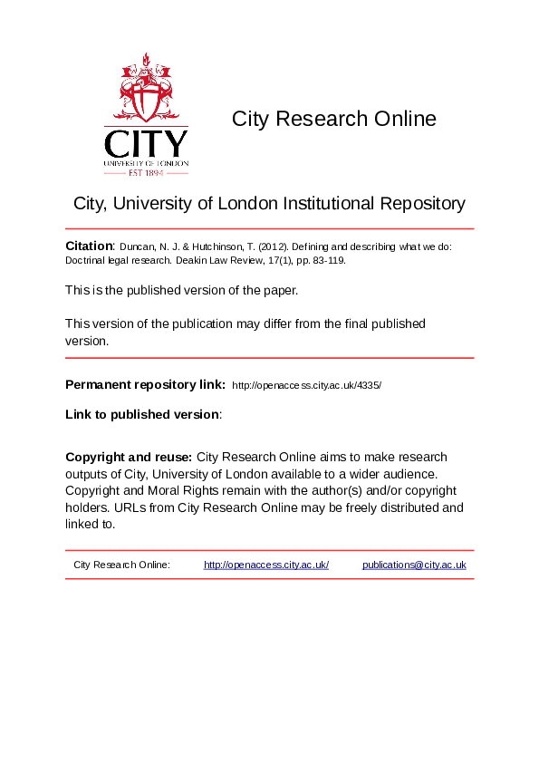 (PDF) City Research Online