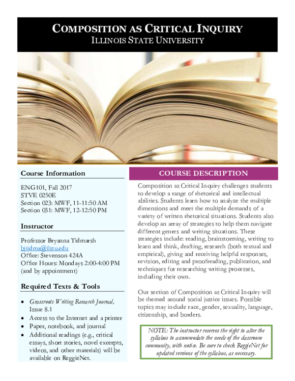 English Composition Syllabus