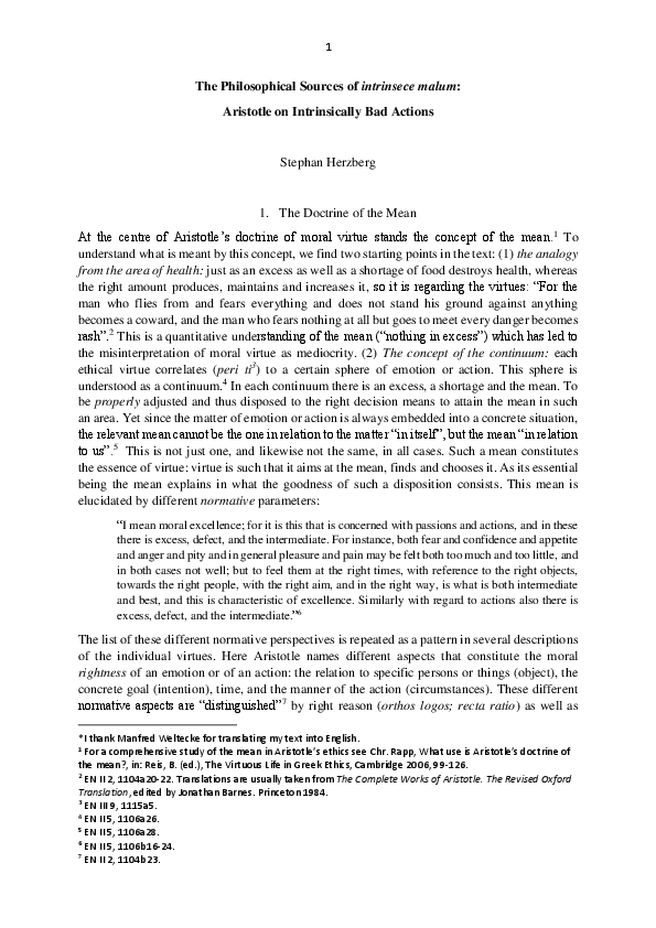 (PDF) Aristotle on Intrinsically Bad Actions, überarbeitet erschienen ...
