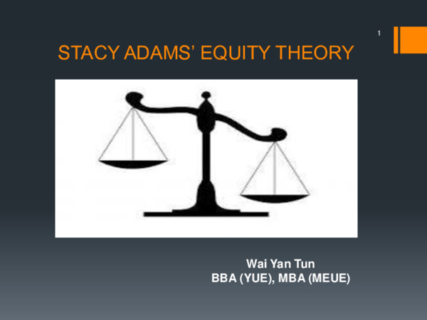 Adams Equity Theory Of Motivation Adam's Equity Theory Of Motivation