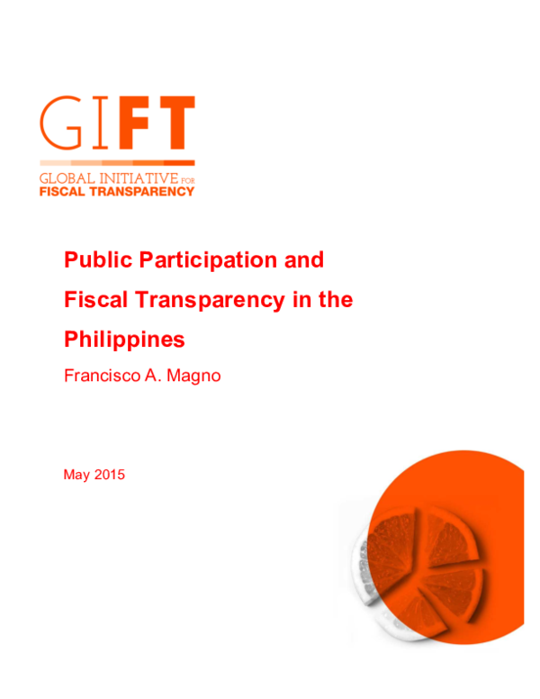 (PDF) Public Participation and Fiscal Transparency in the Philippines