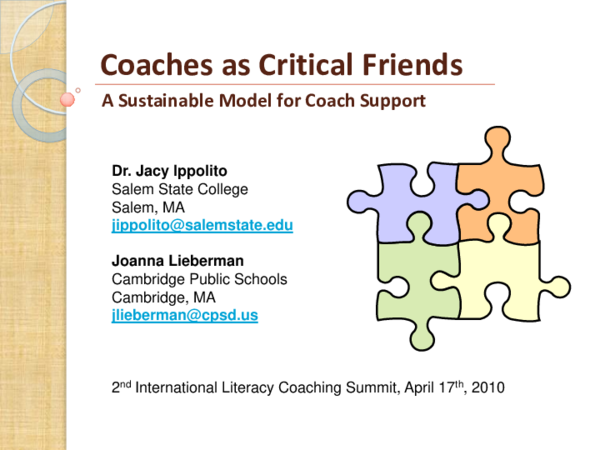 (PDF) Coaches as Critical Friends