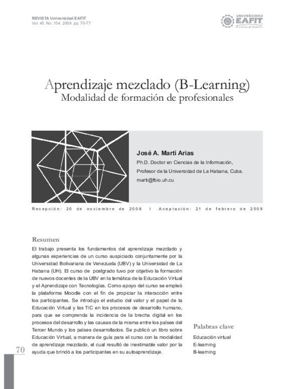 (PDF) Aprendizaje mezclado (B-Learning