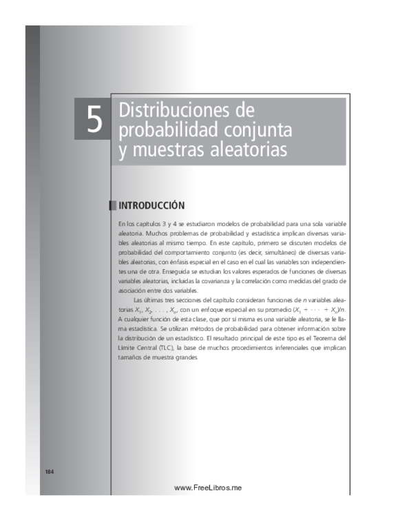 (PDF) Distribuciones de probabilidad conjunta y muestras aleatorias