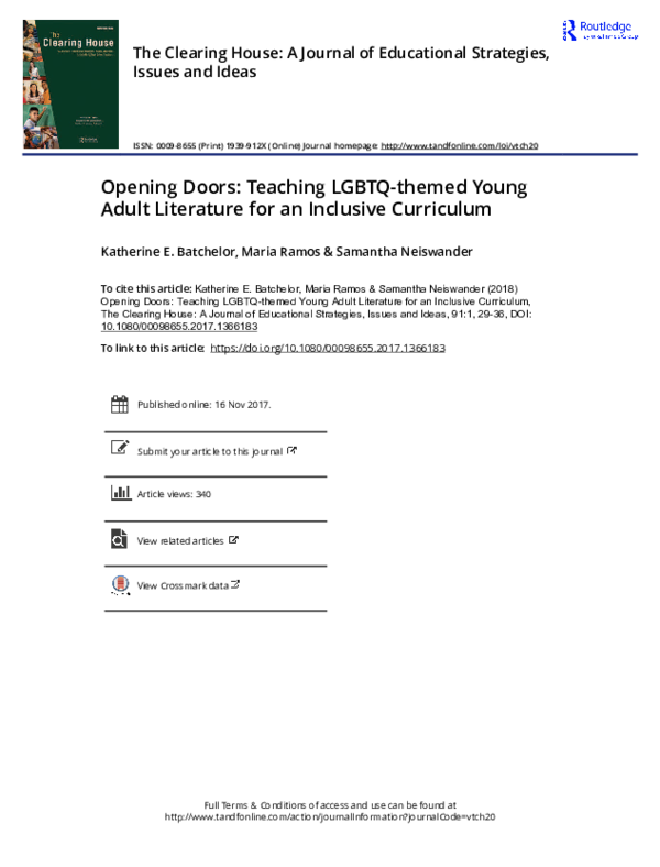 (PDF) Opening Doors: Teaching LGBTQ-Themed Young Adult Literature for ...