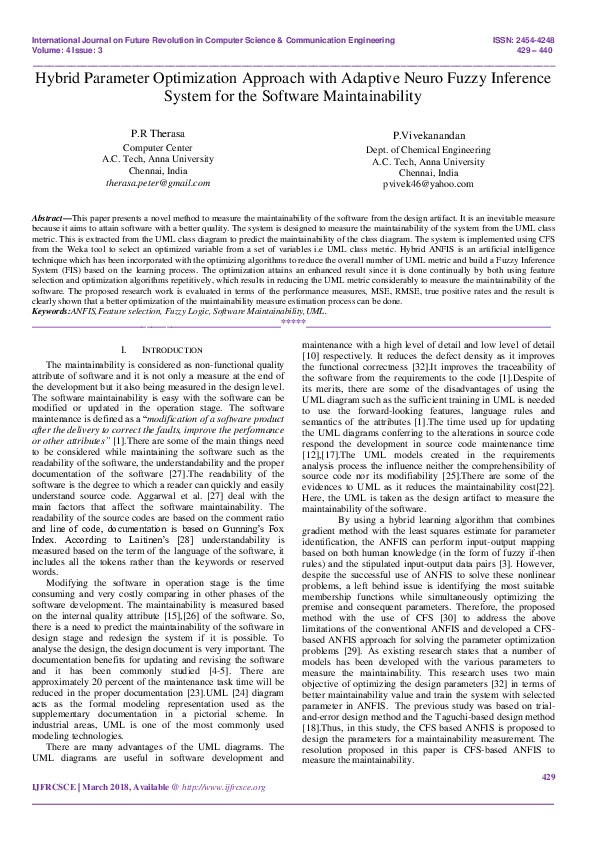 Pdf Hybrid Parameter Optimization Approach With Adaptive Neuro Fuzzy Inference System For The