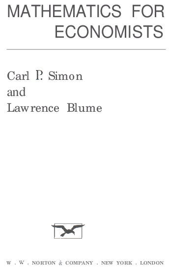 (PDF) MATHEMATICS FOR ECONOMISTS