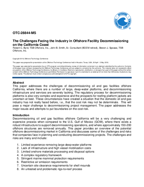 (PDF) OTC-28844-MS The Challenges Facing the Industry in Offshore ...