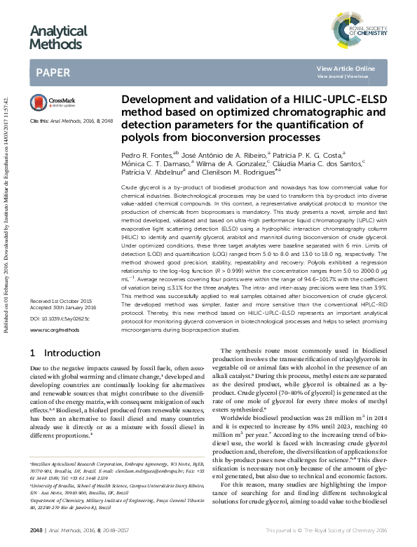 (PDF) Development and validation of a HILIC-UPLC-ELSD method based on optimized chromatographic ...