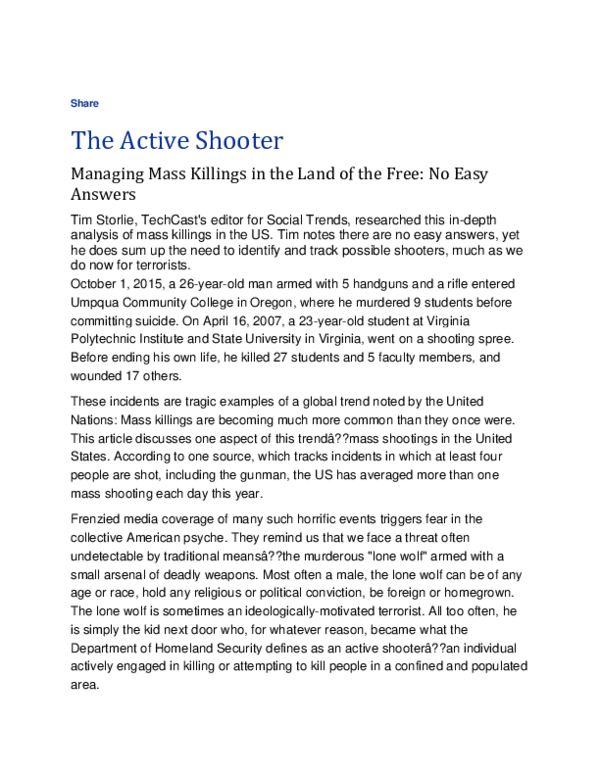 (DOC) The Active Shooter