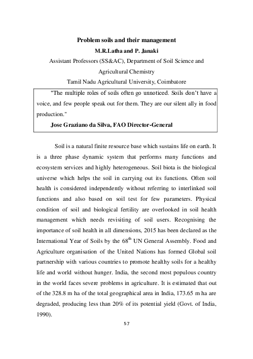 (PDF) Problem soils and their management