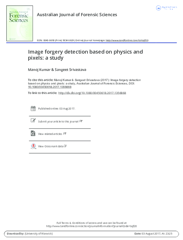 (PDF) Image forgery detection based on physics and pixels: a study