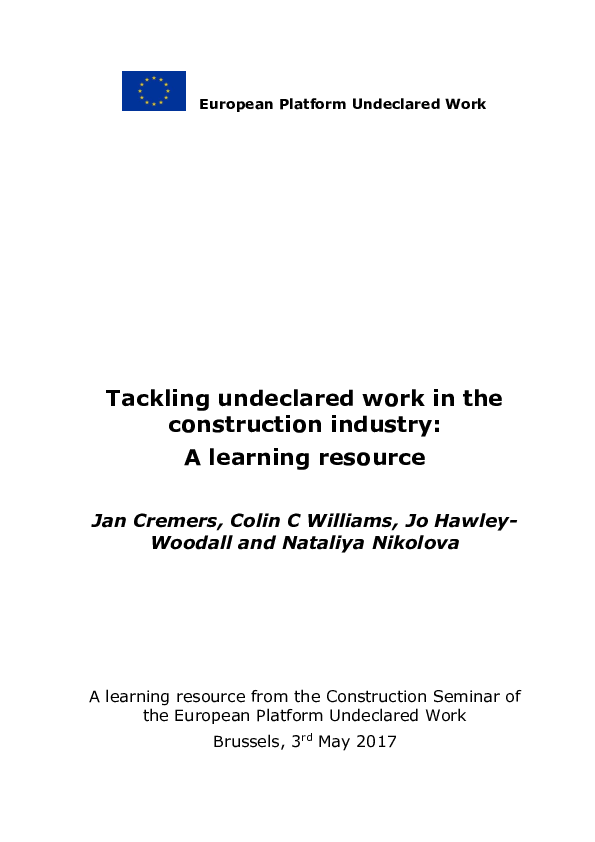 (PDF) European Platform Undeclared Work Tackling undeclared work in the ...