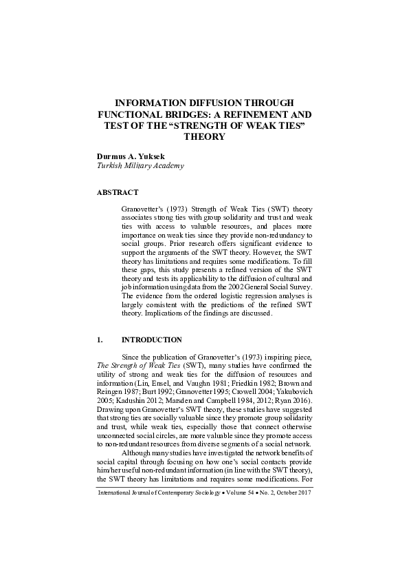 (PDF) Information Diffusion through Functional Bridges: A Refinement ...