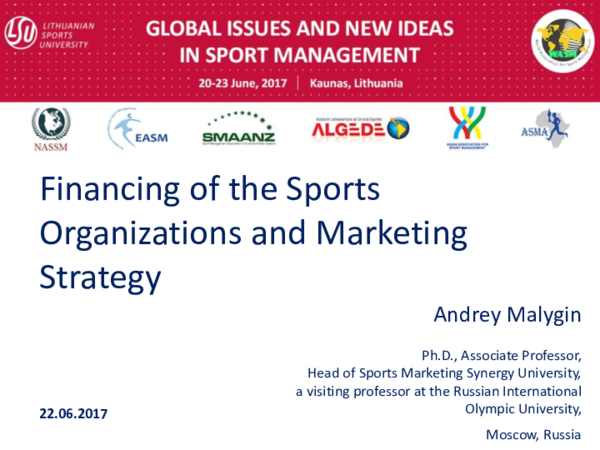 (PPT) Financing of the Sports Organizations and Marketing Strategy